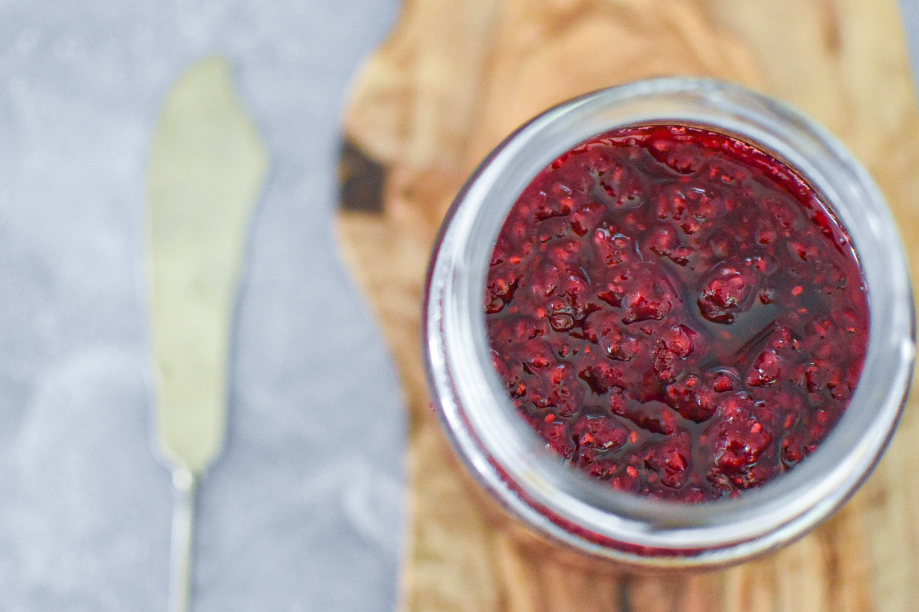 Quick Low-Sugar Raspberry Chia Seed Jam | Balanced Taste